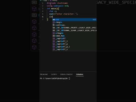 Find ASCII Value of a Character Using c++ #cpp #coding #algorithm #dsa #array #programming #ascii