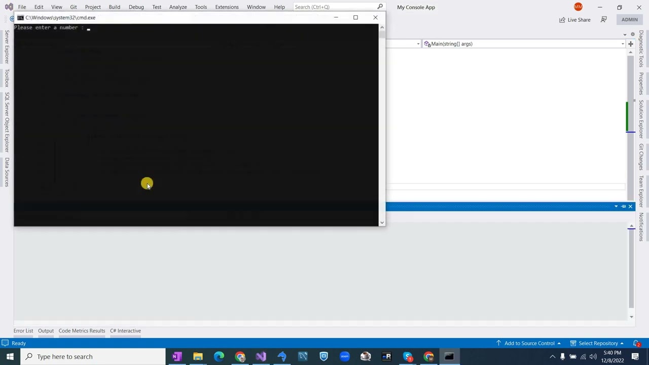 How to take input and show output in console application - C#