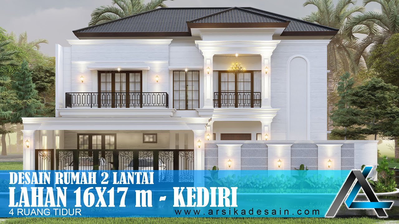 16 X 17 METER HOUSE DESIGN I KEDIRI – SEMI-CLASSIC TROPICAL HOUSE DESIGN #architecturalservices #...