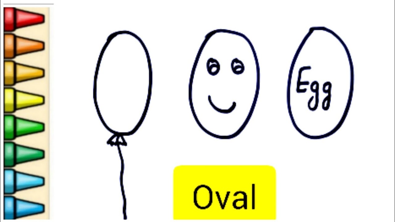 Learning shapes for kids|oval shape drawing|education|easy drawing.