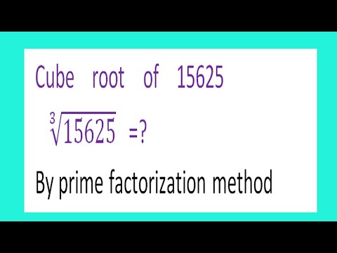 Cube root of 15625 ∛15625 =?By prime factorization method