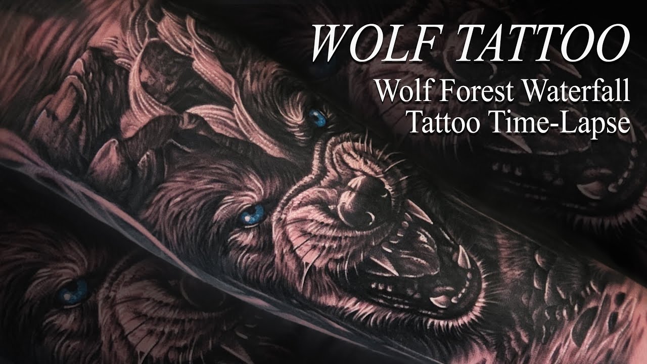WOLF TATTOO | Realitic Wolf Nature Tattoo Time-Lapse