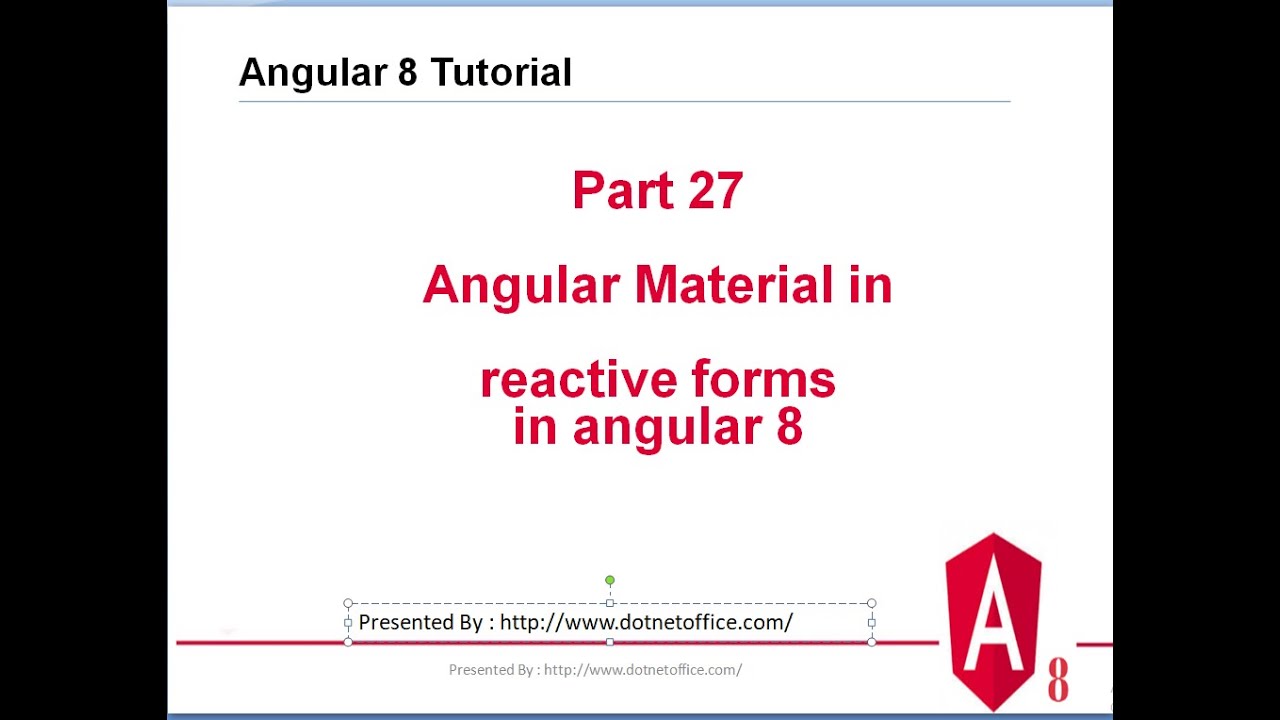 Part-27: Angular Material in reactive forms in angular 8 |Angular 8/12 Tutorials