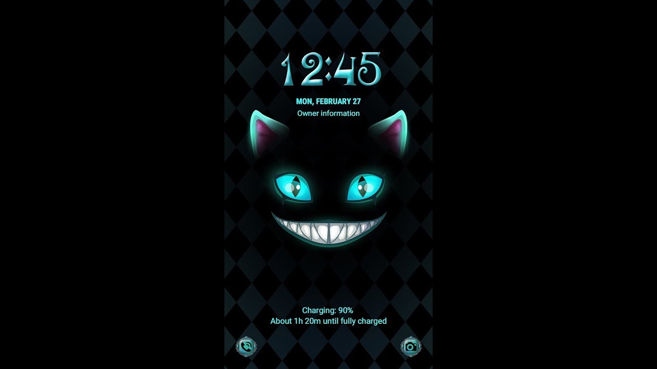 Galaxy Premium Theme -  Cheshire Cat Animated Lockscreen