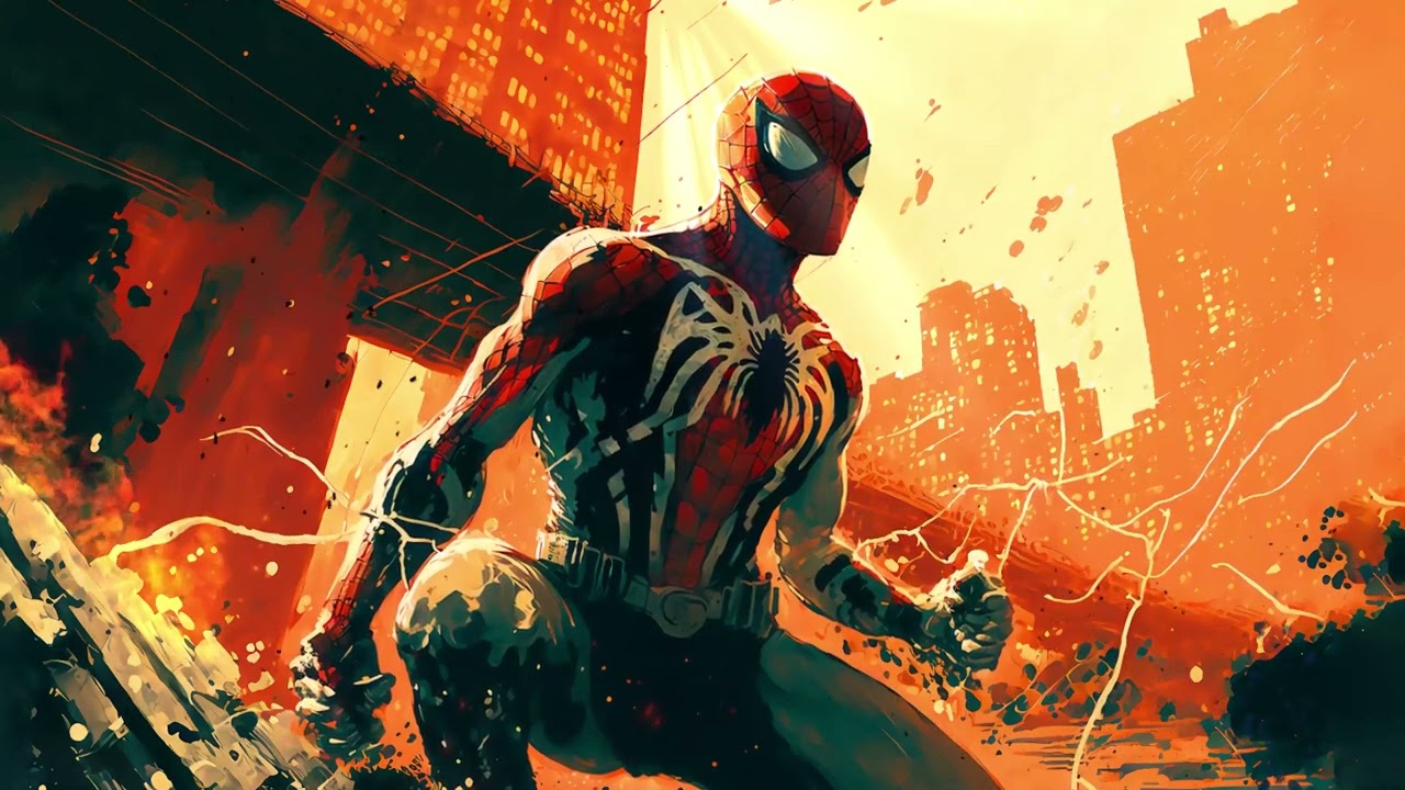 spider man dynamic pose future | live 4K wallpaper