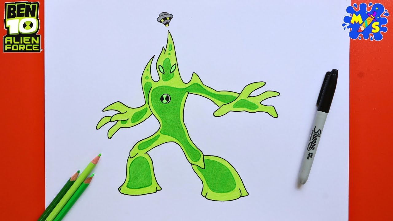 Ben 10 Drawing || How to Draw Goop from Ben 10 Alien Force Easy