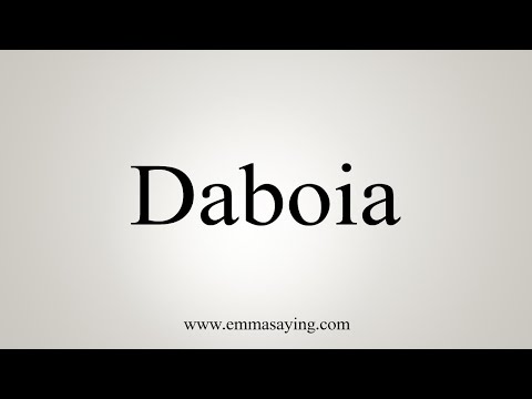 How To Say Daboia