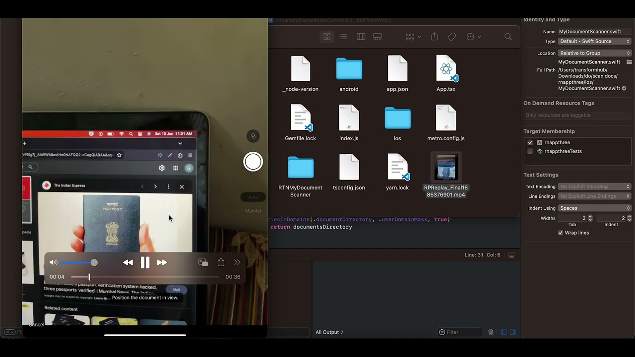Scan documents using vision kit in react native