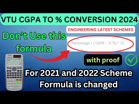 VTU CGPA TO PERCENTAGE COVERSION 2024 | VTU for 2021/2022 Scheme|Formula is changed|VTU 2024