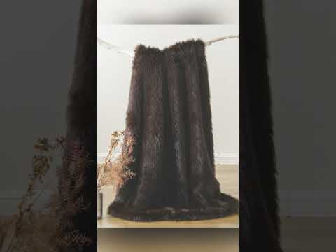 New brown、black fluffy faux fur blanket! Get your now!#battilohome #shorts
