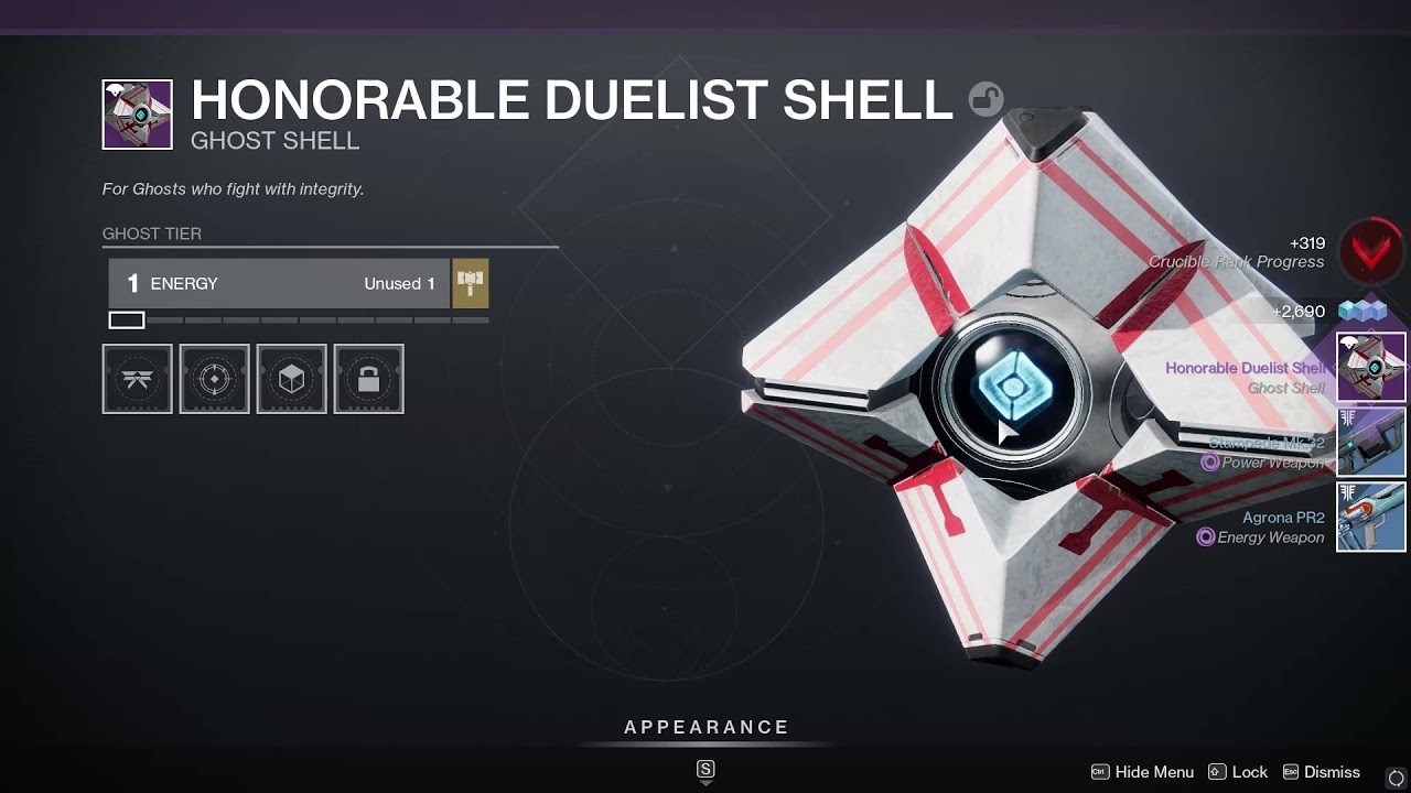 You can get a ghost shell by completing a Crucible match???