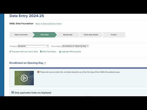 2024-2025 DASL Data Entry: Advancement Additional Details