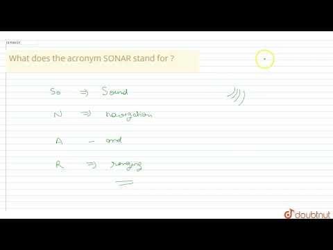 What does the acronym SONAR stand for ? | 9 | SOUND | PHYSICS | PRADEEP | Doubtnut