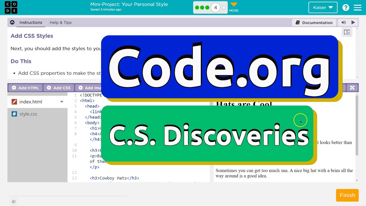 Code.org Lesson 7.4 Mini-Project: Your Personal Style | Tutorial and Answer | Unit 2 CS Discoveries
