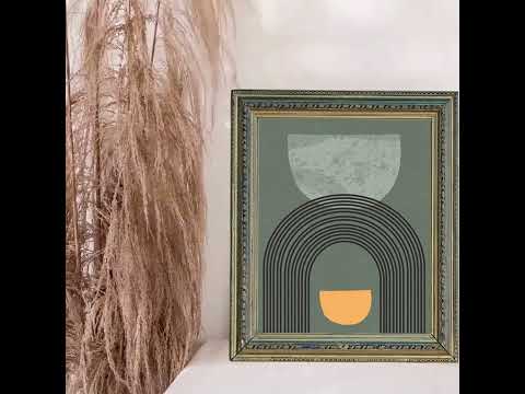Green Rainbow Printable Wall Art Boho Decor Minimalist Print Abstract Art Print Instant Download