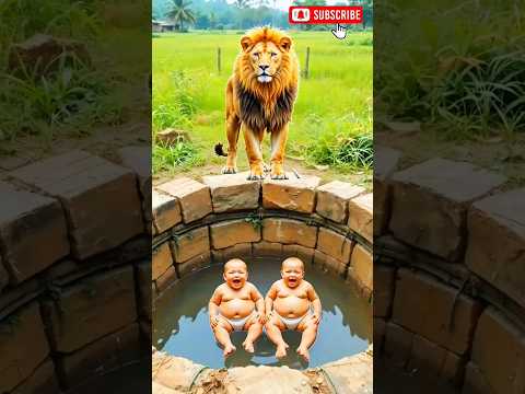 You Won’t Believe What Came Out of This Lion’s Mouth! 🦁🍉 Shocking Village Pit Scene 😱 #shorts