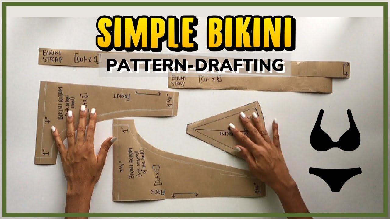 How To Draft a Pattern For a Simple Bikini Top & Bikini Bottom or Panty | @sewquaint 🔆