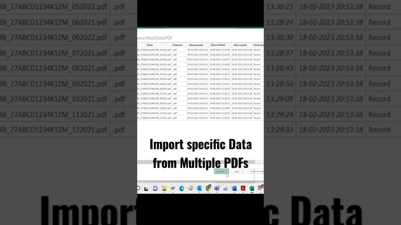 Import Specific data from Multiple PDF files using power query #shorts #excel #informative