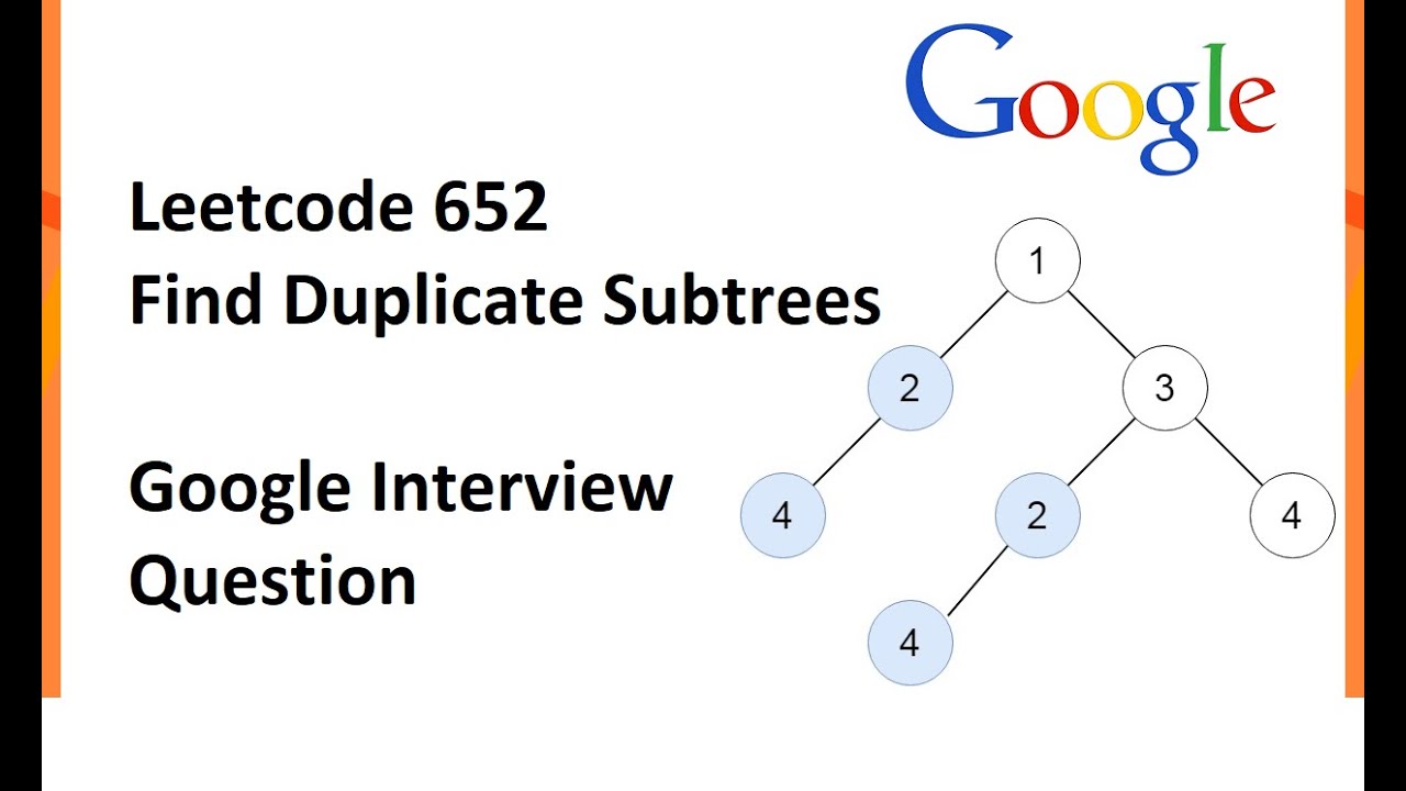 Leetcode 652 Find Duplicate Subtrees - Google Interview Question - Java Solution By Recursion & Map