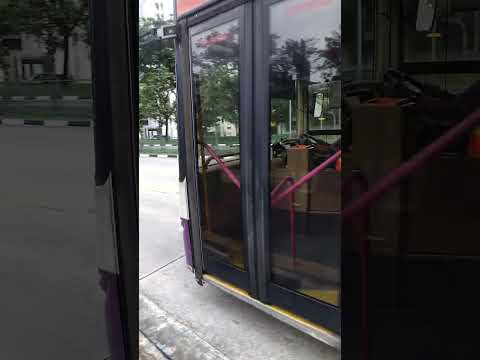 SBS Transit Scania K230UB Euro 4 refurbished Departing bus stop with grey wheel nuts?? SBS8229G