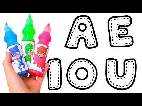 ???? LAS VOCALES ???? Pintamos letras vocales de colores con acuarelas para niños | Juguetes en español