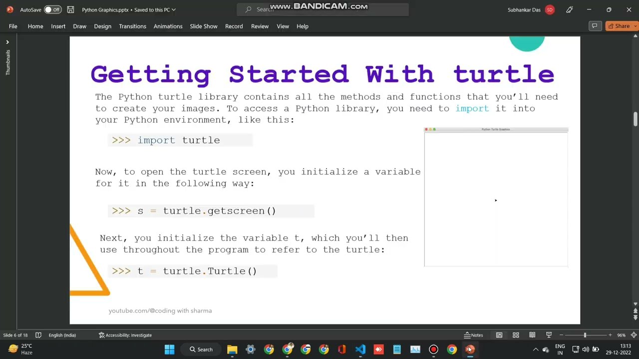 Python Turtle Graphics | Part 2 | Introduction to python turtle | Getting started with turtle 🐢