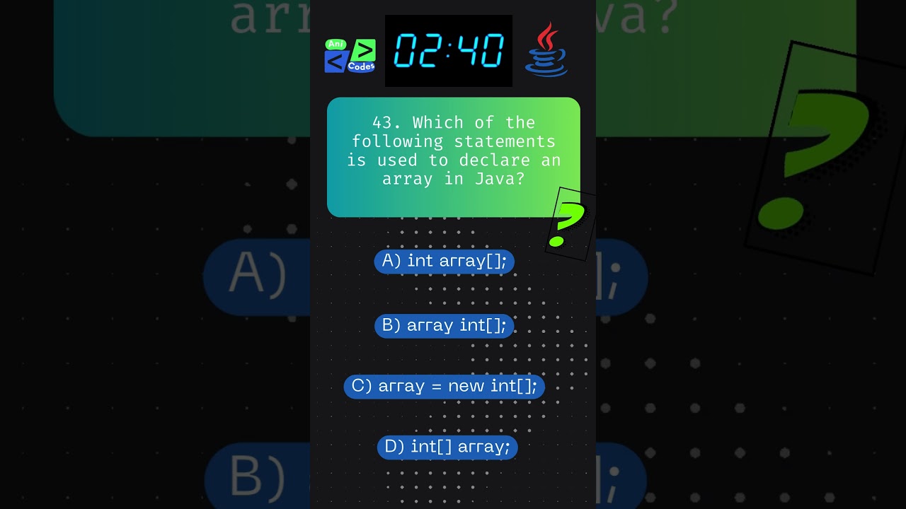 Q043|Java Quiz: Test Your Knowledge with These Java Programming Questions! #java #quiz #javascript
