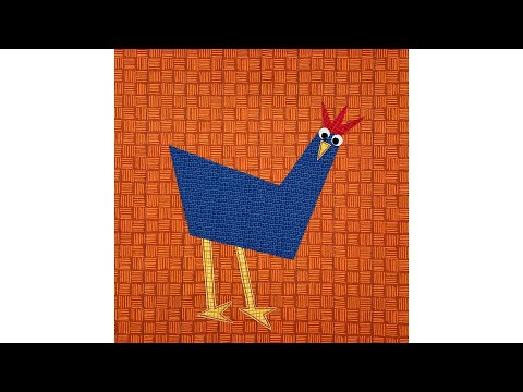 One block in the Silly Chickens applique quilt pattern