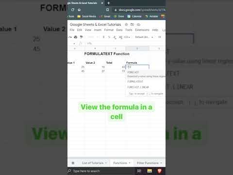 Formula text function in Google sheets