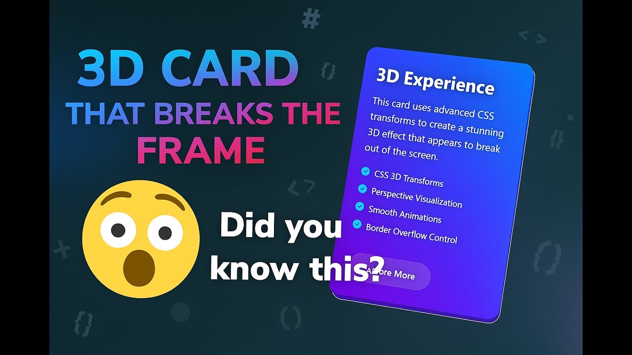 CSS 3D Card Effect Tutorial - Make It BREAK The Frame on Hover | StackIVA #coding #appdevelopment