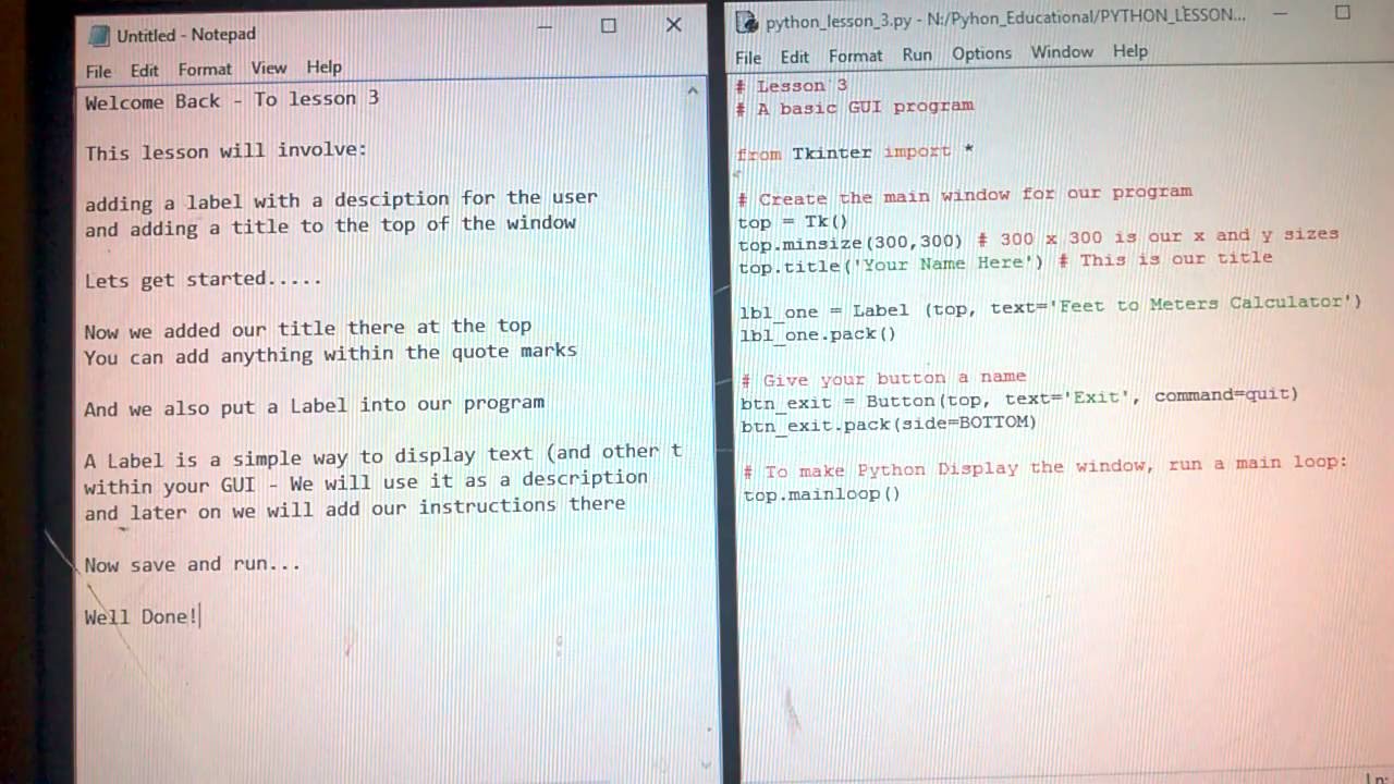 Python Basics Lesson 3 - Simple GUI Calculator