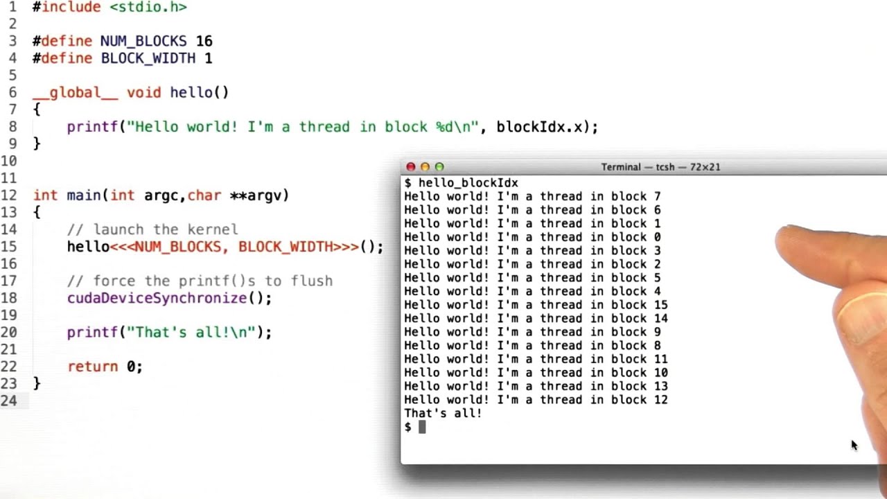A Thread Block Programming Example - Solution - Intro to Parallel Programming