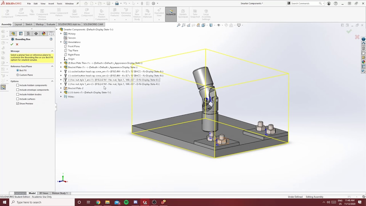 Bounding Boxes in an Assembly - SolidWorks 2020