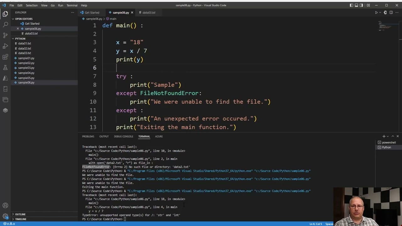 Intro to Computer Science Module 09 - Exception Handling for Run Time Errors