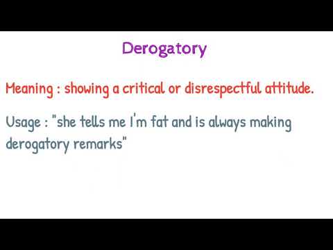 Derogatory : meaning & Usage