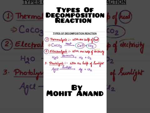 Types Of Decomposition Reaction || Class 10 || CBSE