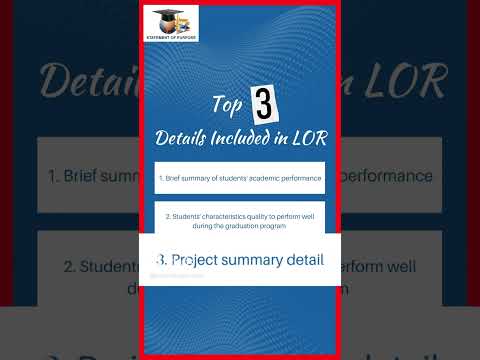 Top 3 Details Included in Letter of Recommendation (LOR)
