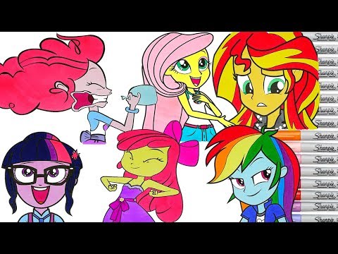 My Little Pony Coloring Book Compilation Equestria Girls Fluttershy ...