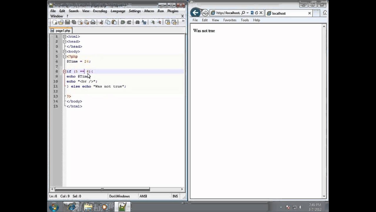 PHP Lesson 22 - Comparison Operators in PHP