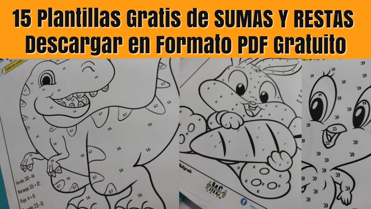 Plantillas de Sumas Restas en Dibujos Para Colorear DESCARGA GRATIS En PDF