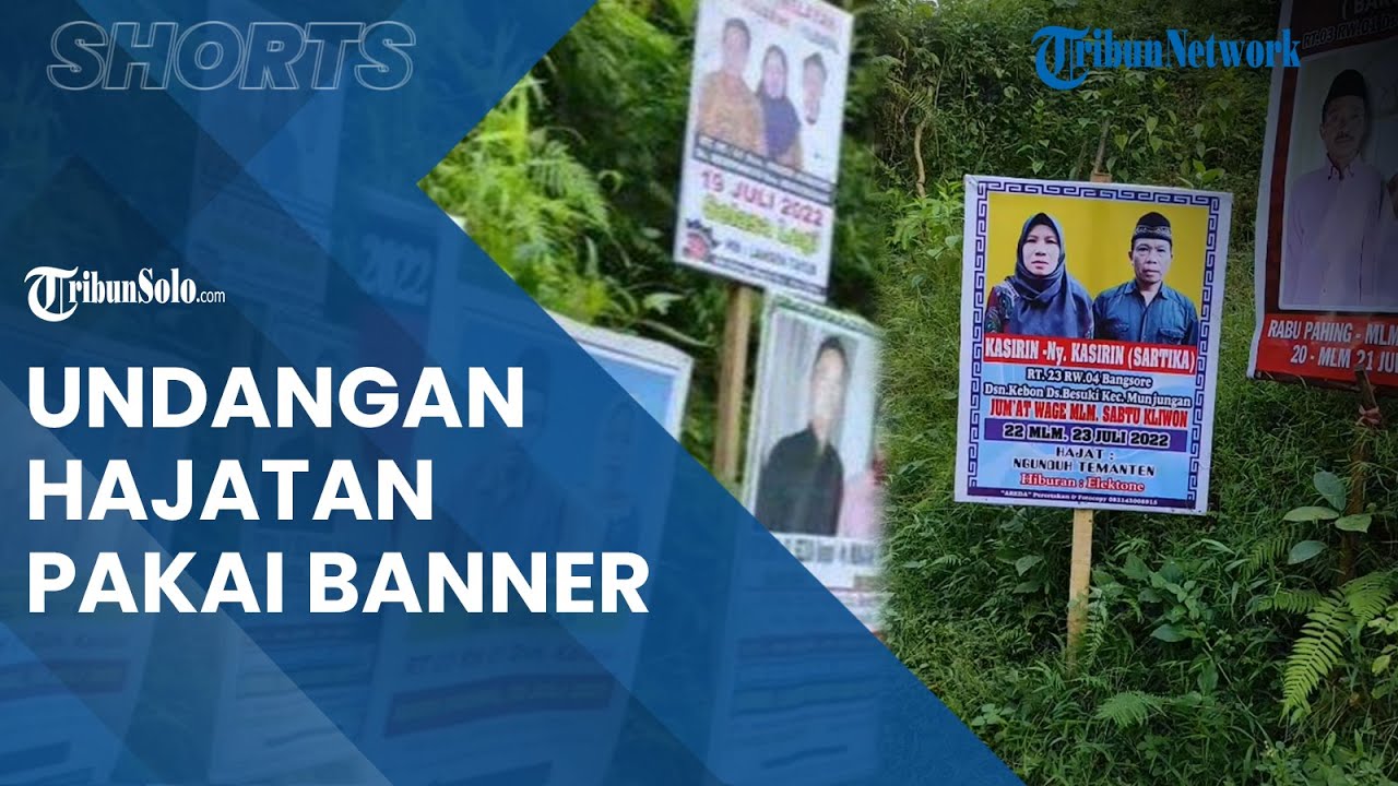 Unik! Undangan Hajatan di Trenggalek Gunakan Banner dan Dipasang di ...