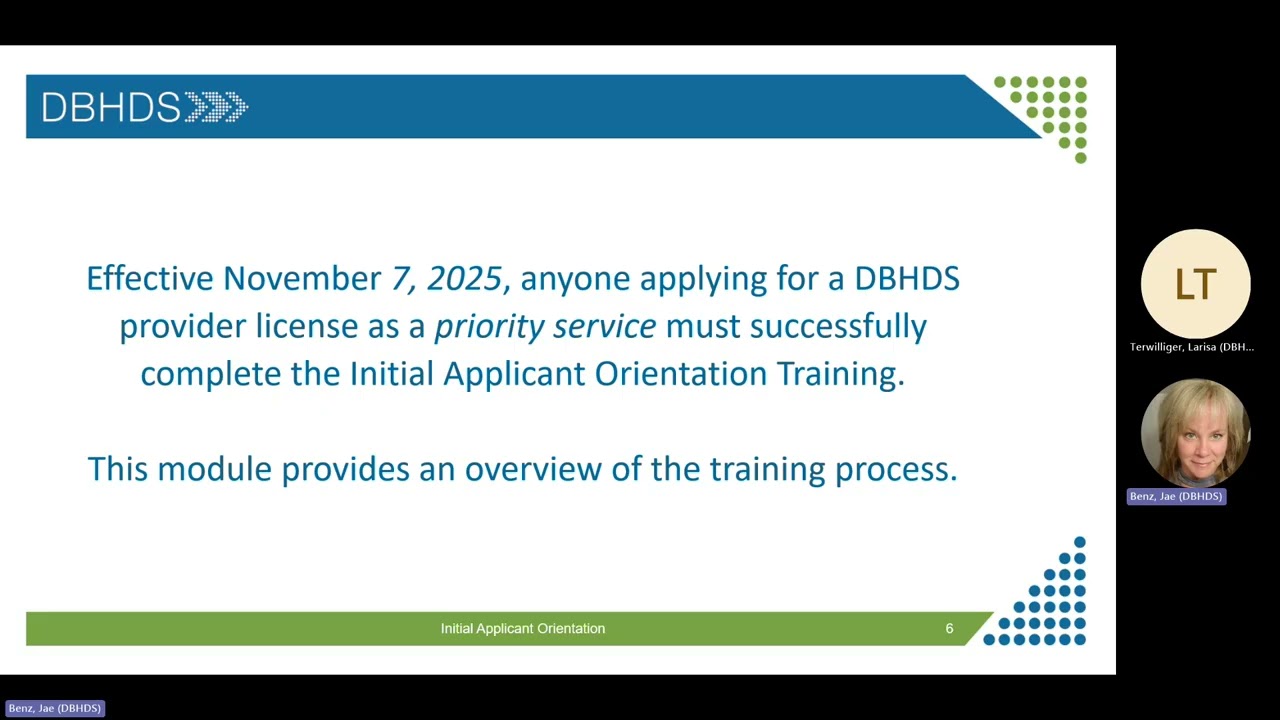 Module 1  Overview of Initial Applicant Orientation Training Process
