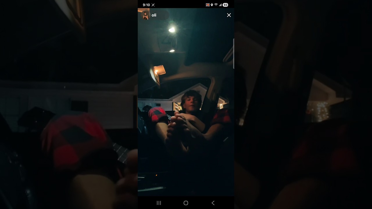 Feet - Adorable Twink shows feet while playing guitar (short)