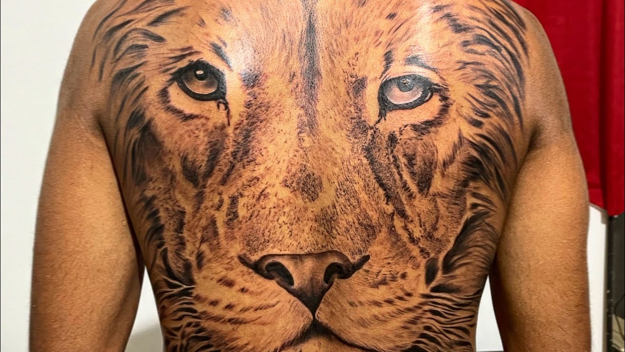 #tattoo  #leão #fechamento de #costas FINALIZADA em 1 sessão