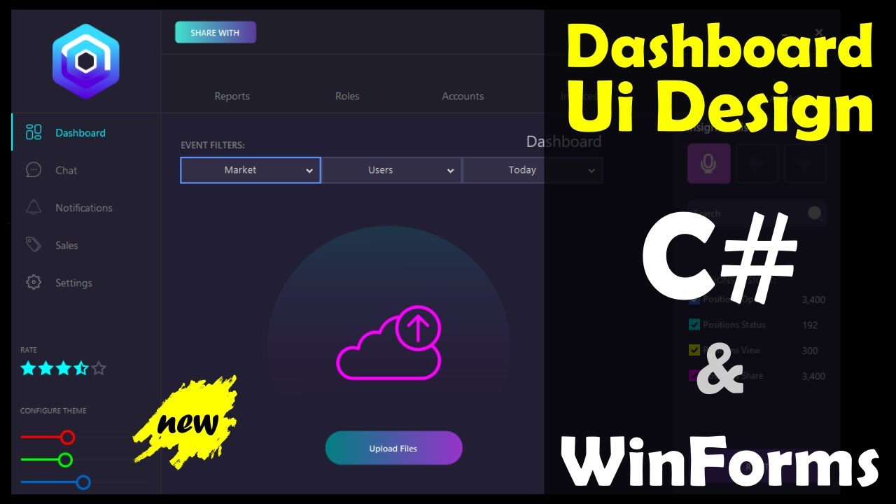 C# WinForms - Modern Dashboard UI Design Concept