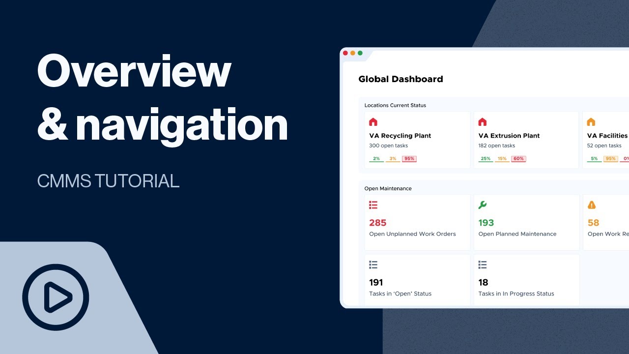 Overview and Navigation (Desktop) | CMMS Tutorial