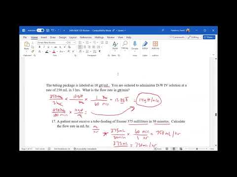 2024 Fall NUR 130 CCAC Allegheny Dosage Calculation Review 2