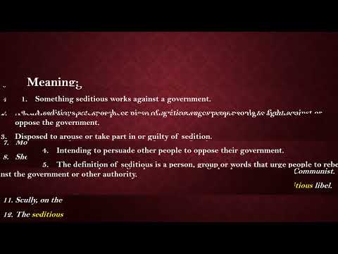 Seditious Meaning with Examples