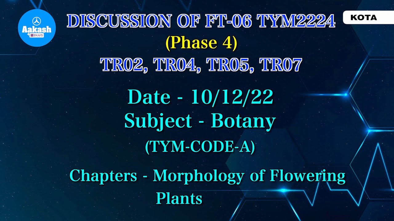 DISCUSSION OF FT-06 TYM2224 (Phase 4)TR02, TR04, TR05, TR07 (Botany) / Aakash Kota.