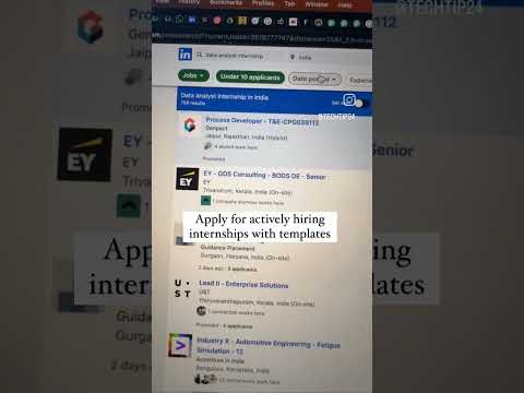 How to apply for actively hiring Jobs/internships via LinkedIn.